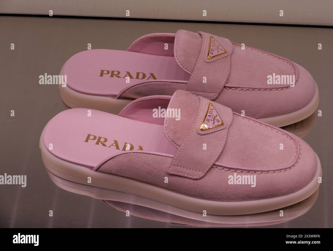 PRADA SANDALS FOR WOMEN ON DISPLAY INSIDE THE FASHION BOUTIQUE Stock ...