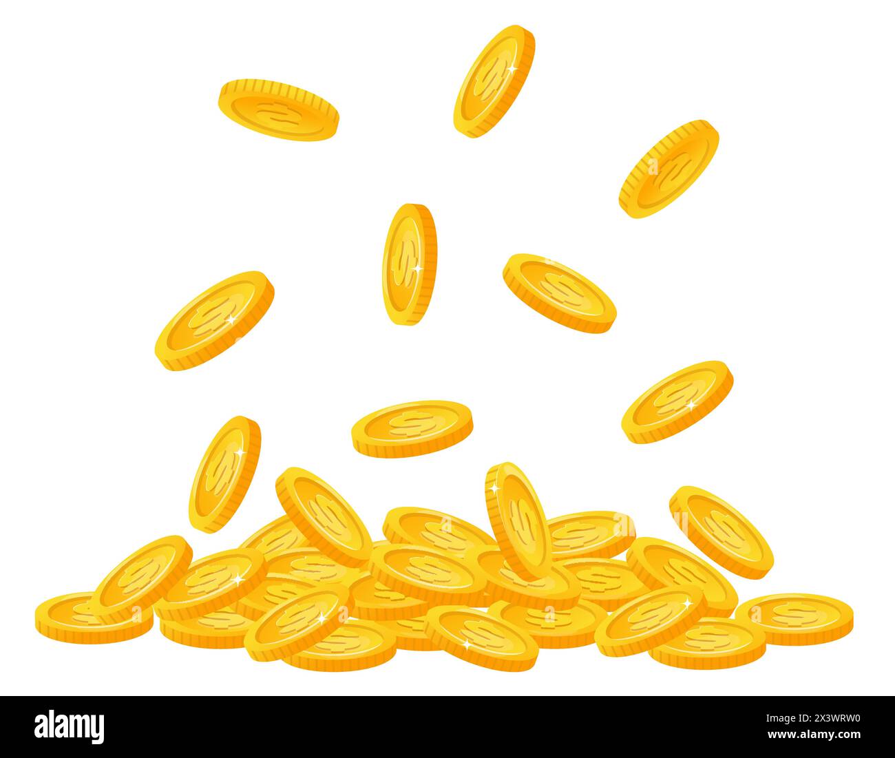 Gold coin fall in down Stock Vector Images - Alamy