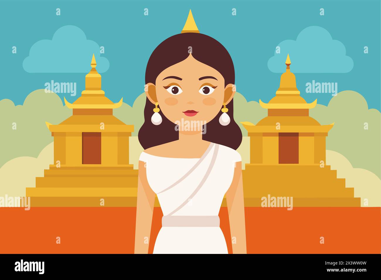 Traditional thai ceremony in Stock Vector Images - Alamy