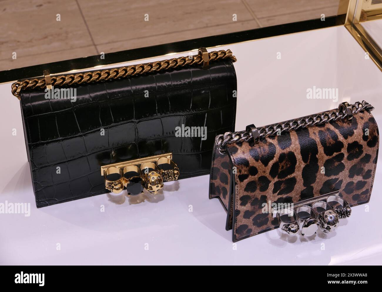 ALEXANDER McQUEEN BAGS FOR WOMAN ON DISPLAY INSIDE THE FASHION STORE ...