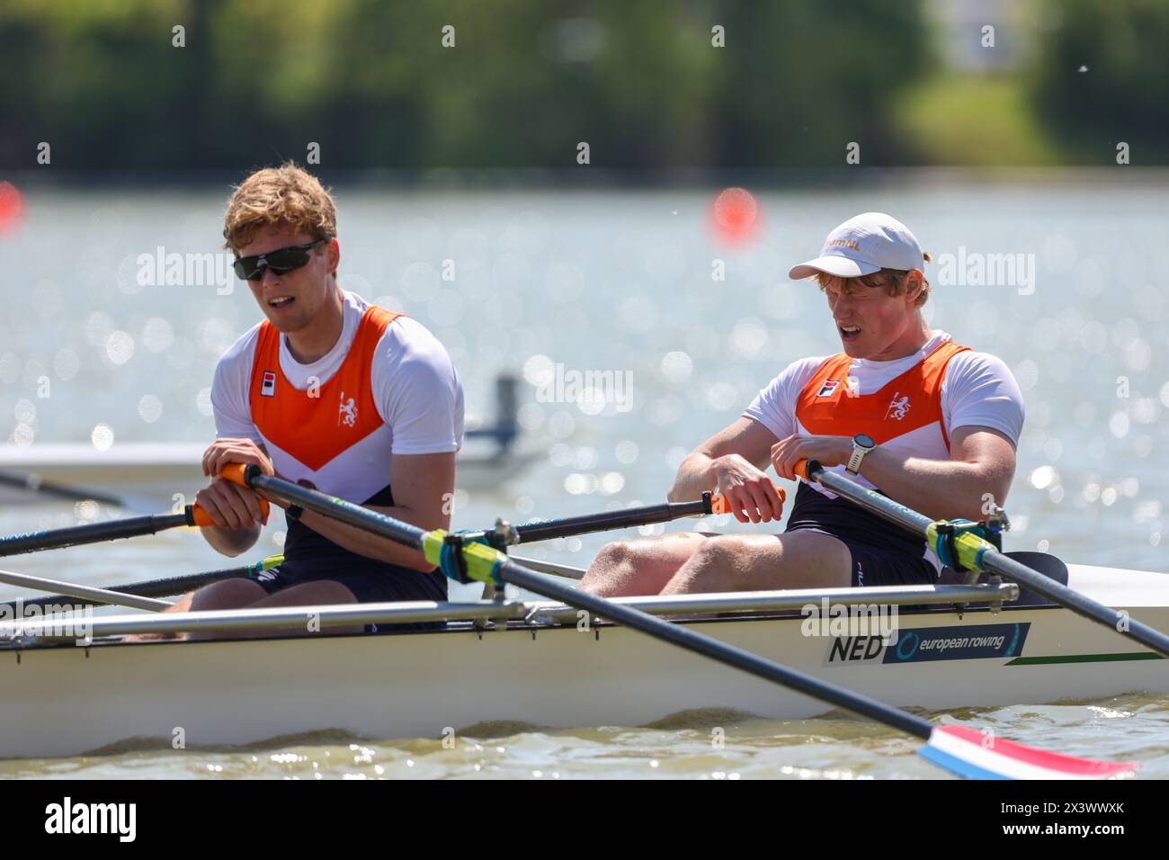 SZEGED, HUNGARY - APRIL 26: Jelle Bakker of the Netherlands and Lucas ...