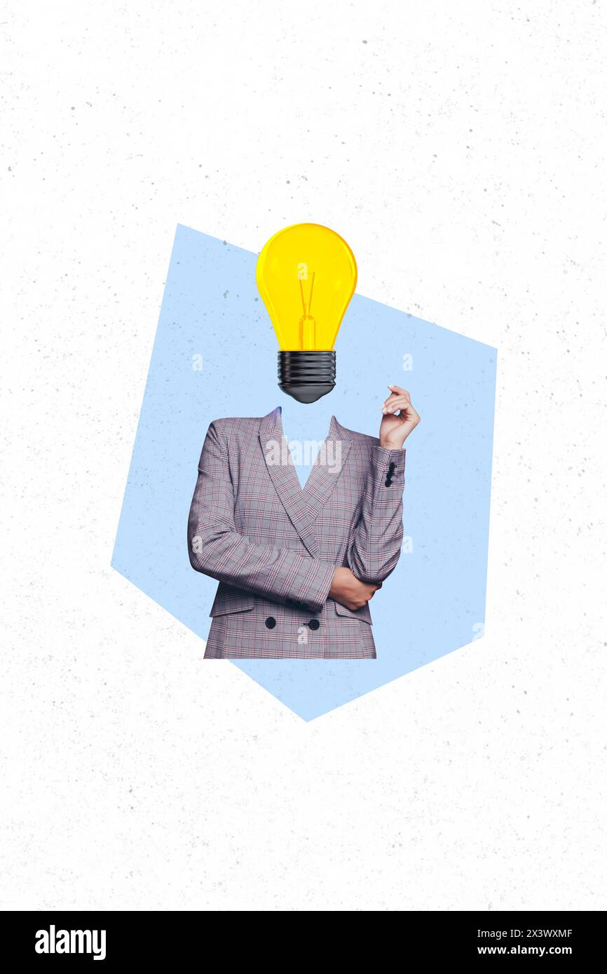 Vertical photo collage headless businessperson entrepreneur office ...