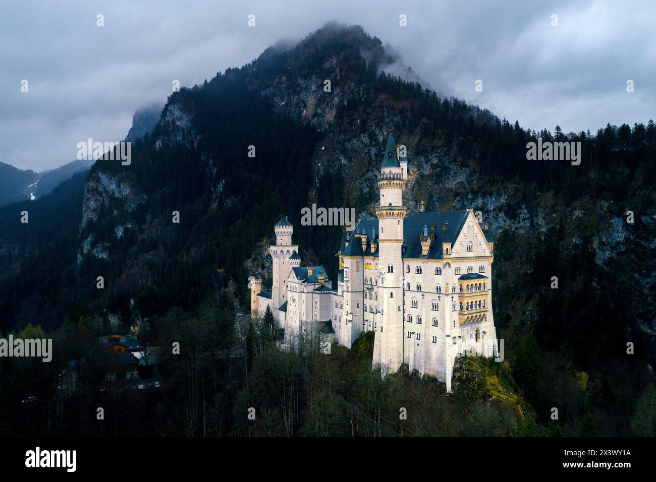 Neuschwanstein castle in germany aerial hi-res stock photography and ...