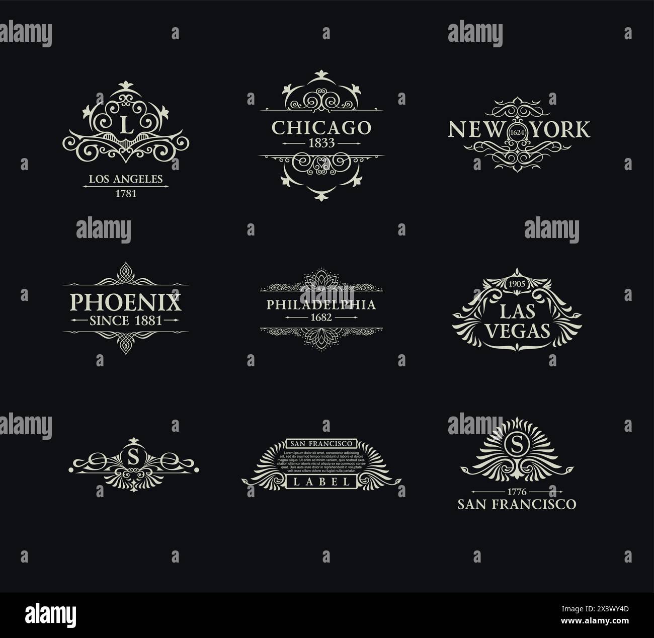 Royal logos set hi-res stock photography and images - Alamy