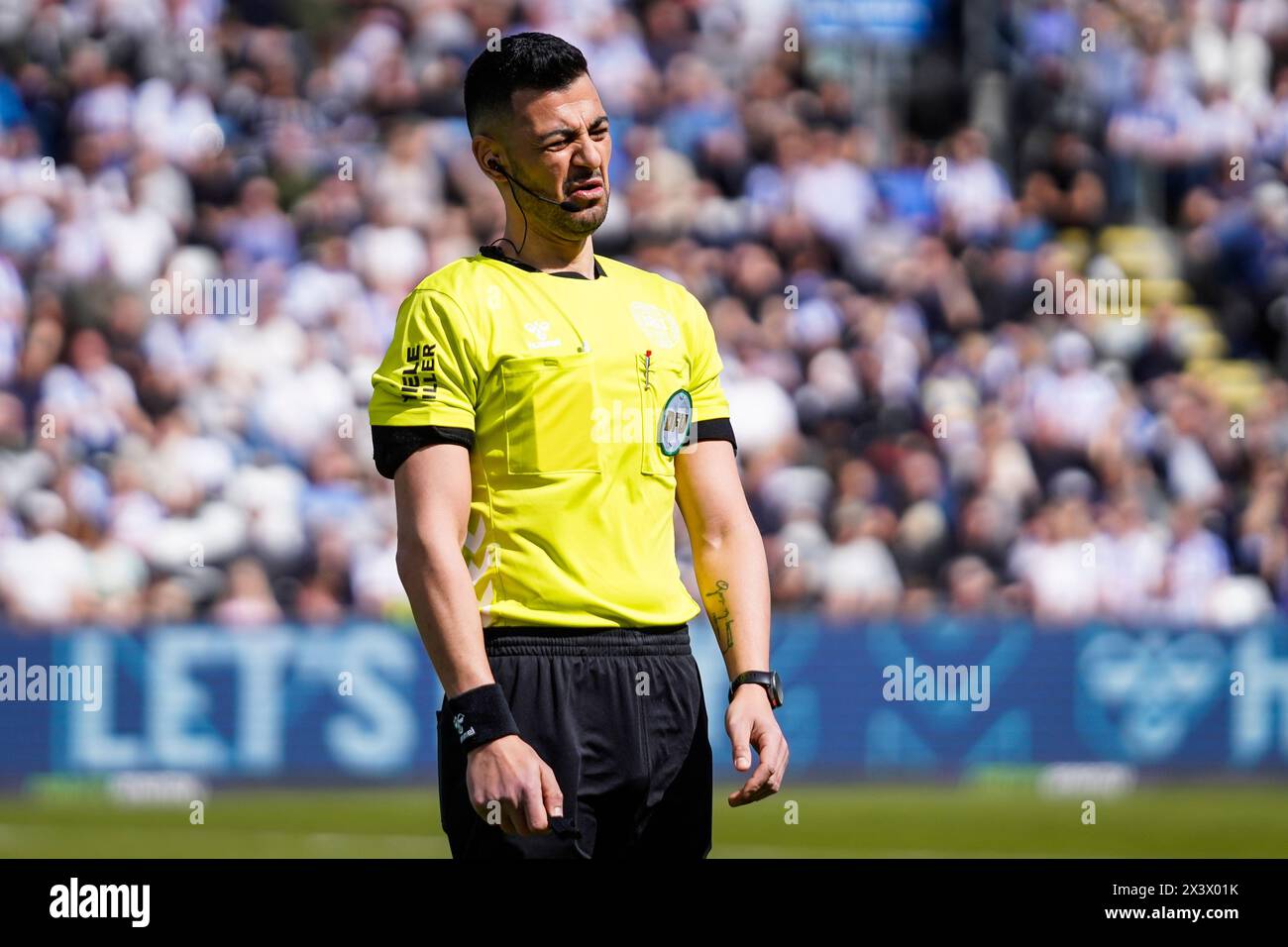 Odense, Denmark. 28th, April 2024. Referee Aydin Uslu seen during the ...