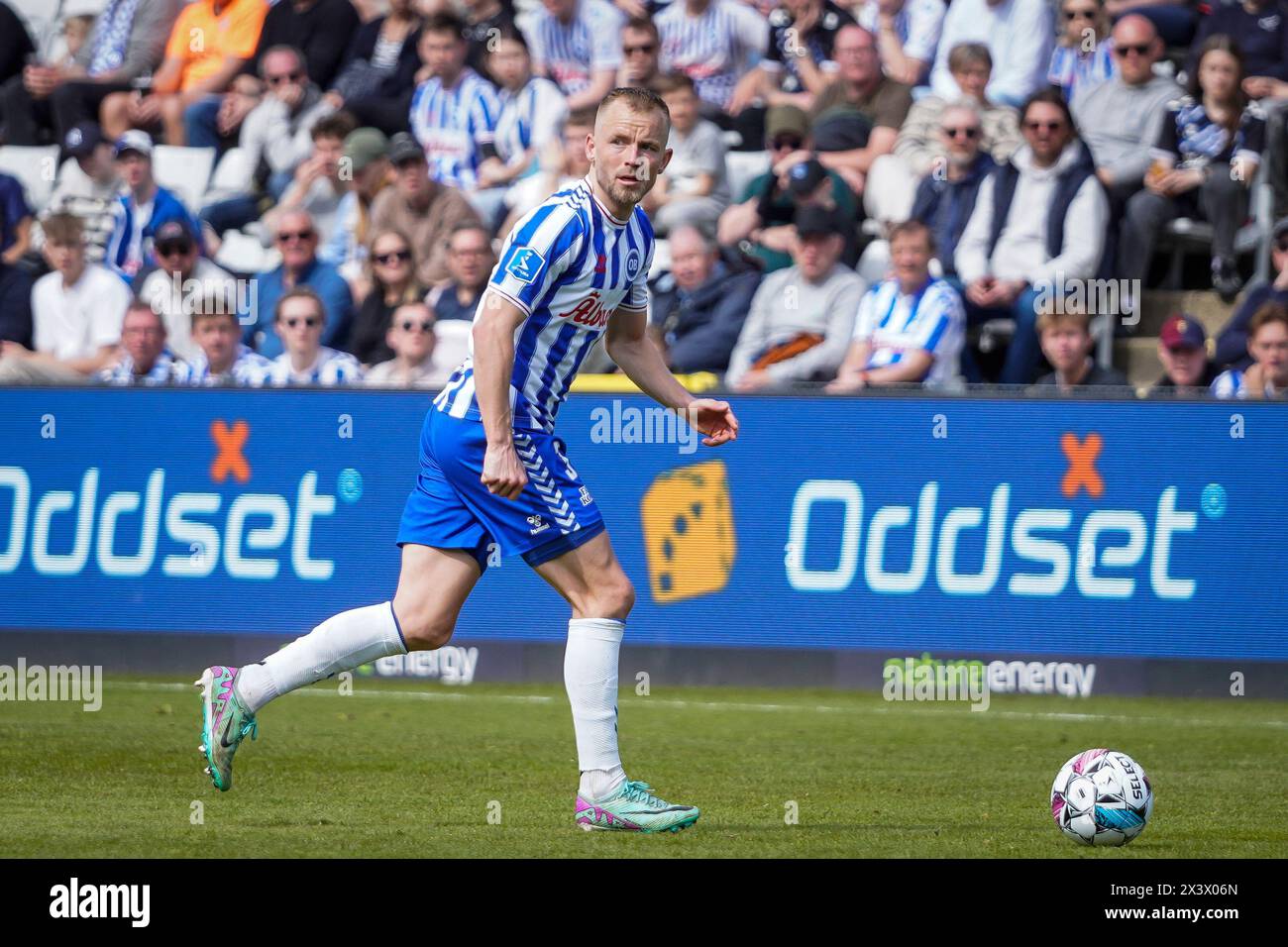 Odense, Denmark. 28th, April 2024. Nicklas Mouritsen (3) of OB seen ...