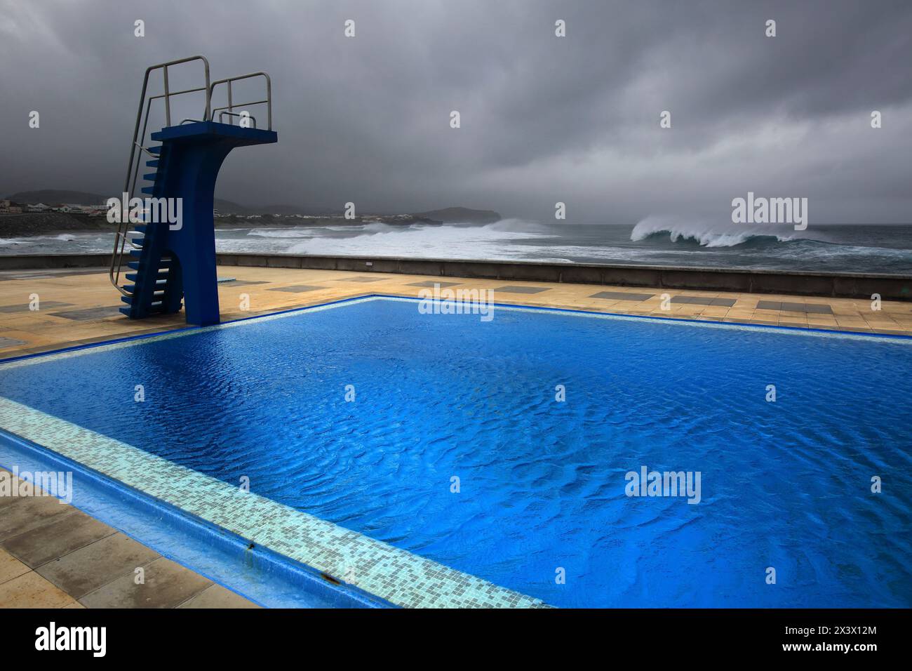 Sao Miguel Island, Azores, Portugal. Ribeira Grande. Dive board Stock ...