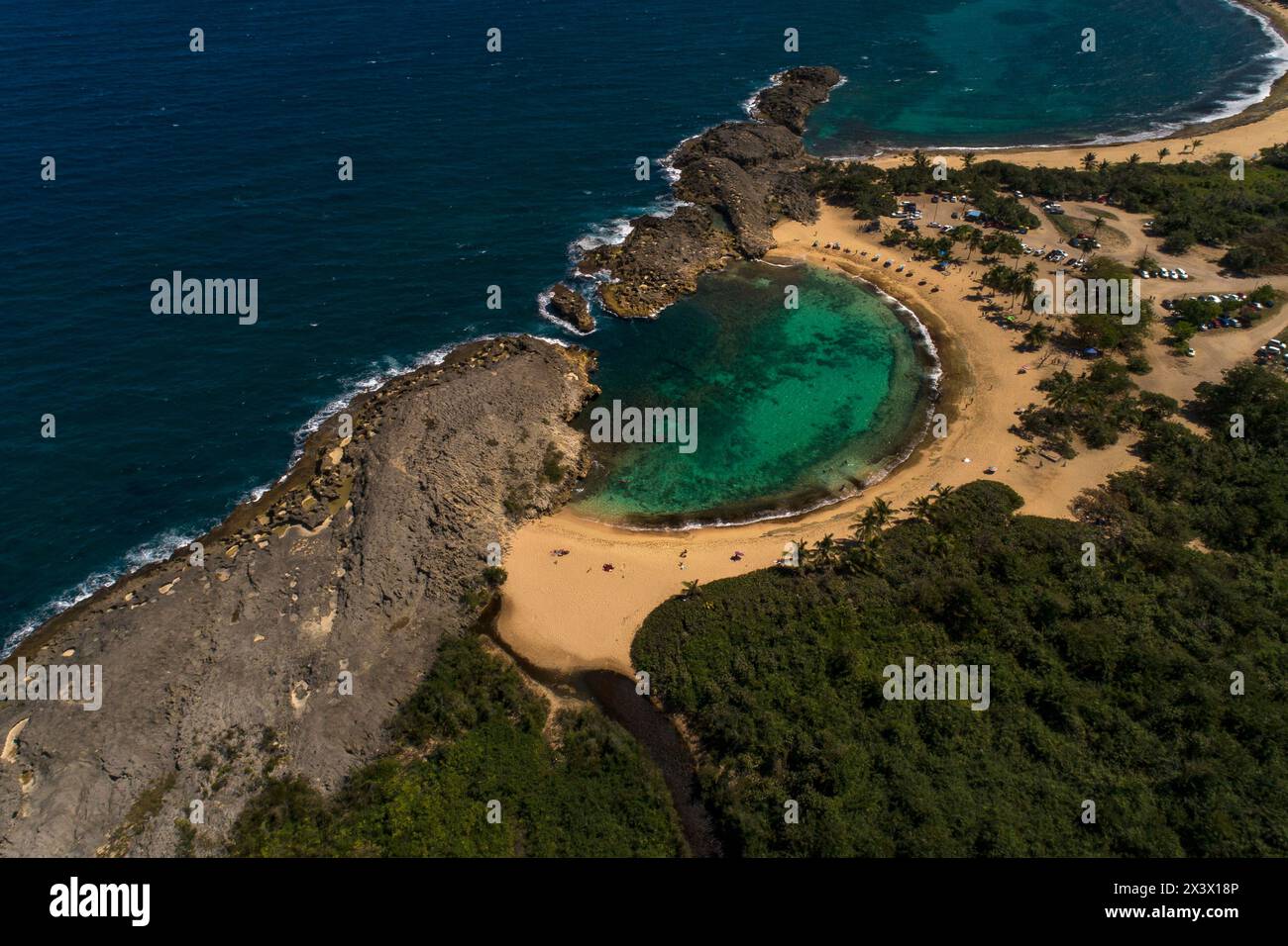 Usa, Porto Rico. Puerto Rico, beach, Mar Chiquita, Manati Stock Photo ...