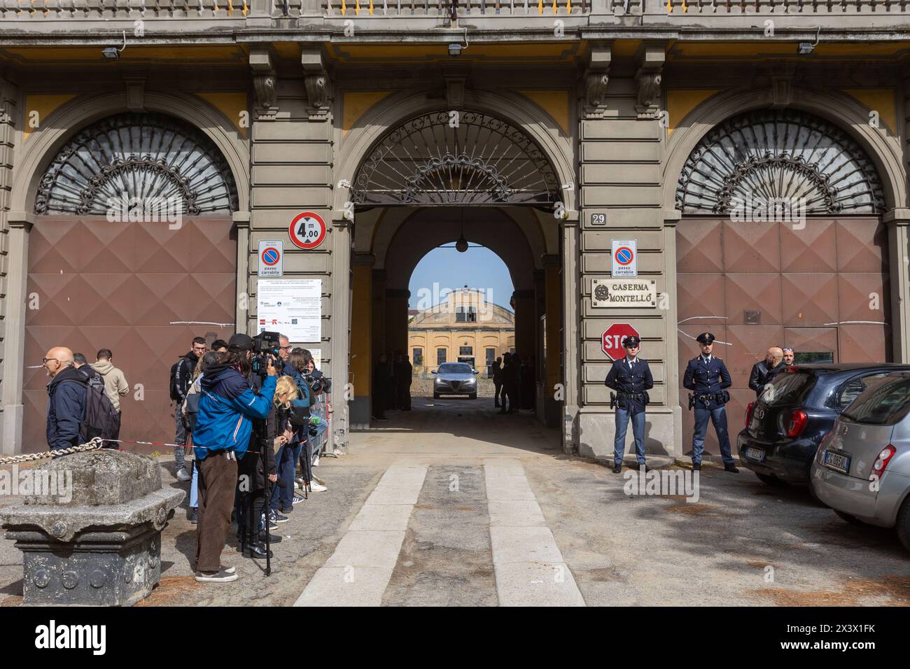 Milano, Italia. 29th Apr, 2024. Sopralluogo al cantiere della Caserma ...