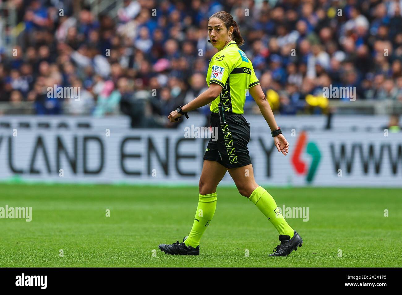 Referee Maria Sole Ferrieri Caputi seen during the Serie A 2023/24 ...
