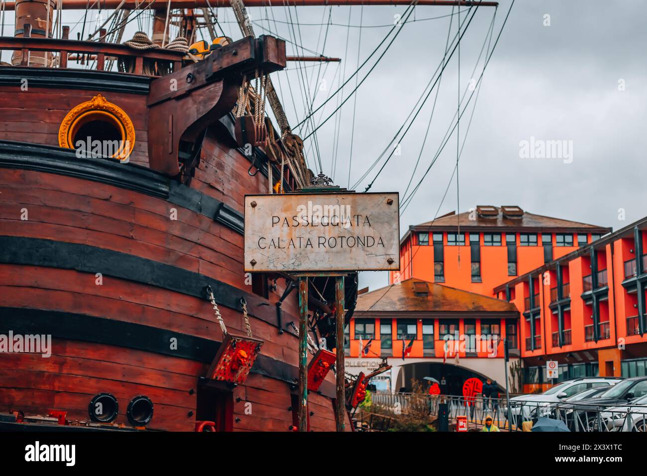 Genoa, Liguria, Italy 26.04.2024 - A beautiful ship in the port of ...