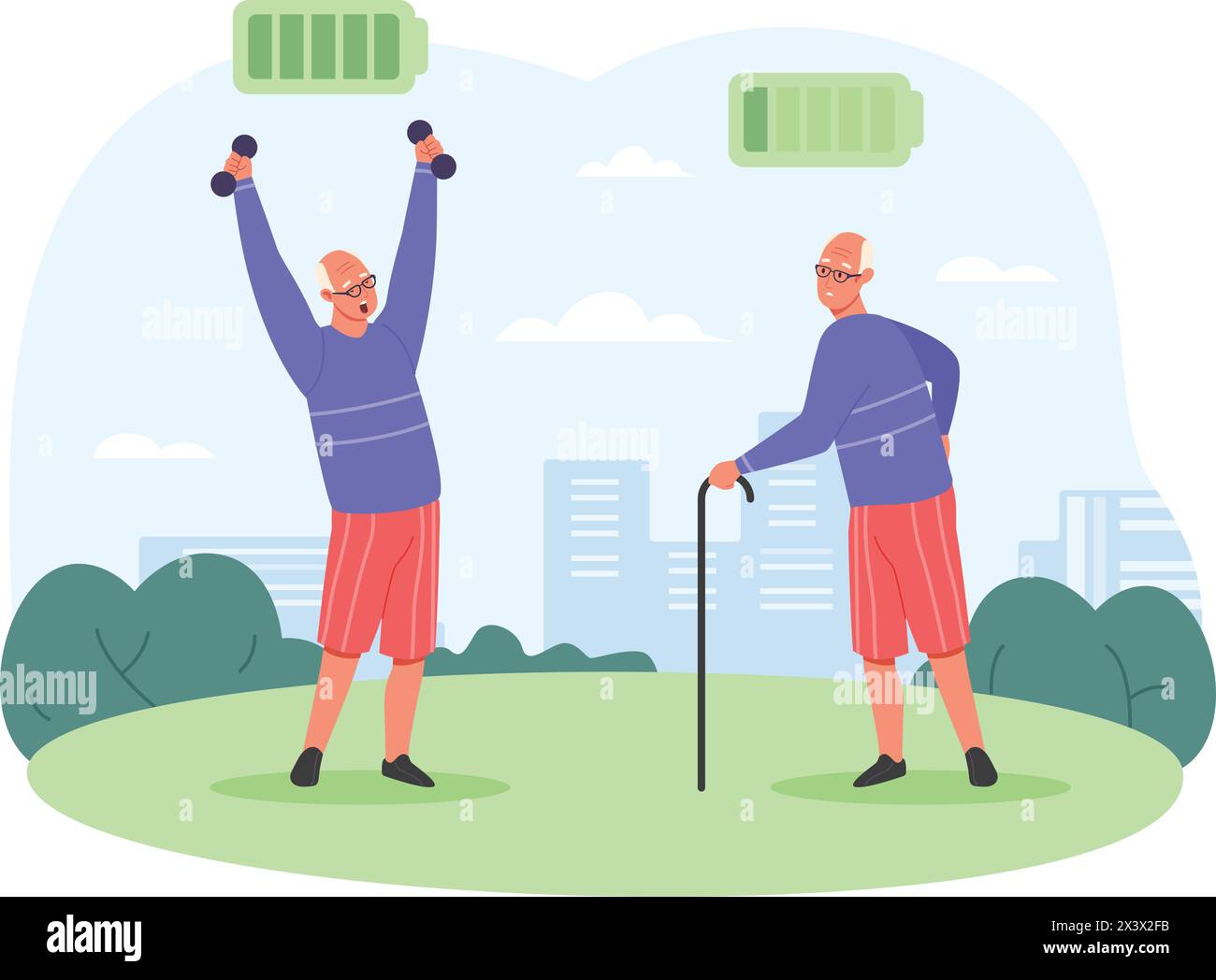 Elderly tiredness Stock Vector Images - Alamy