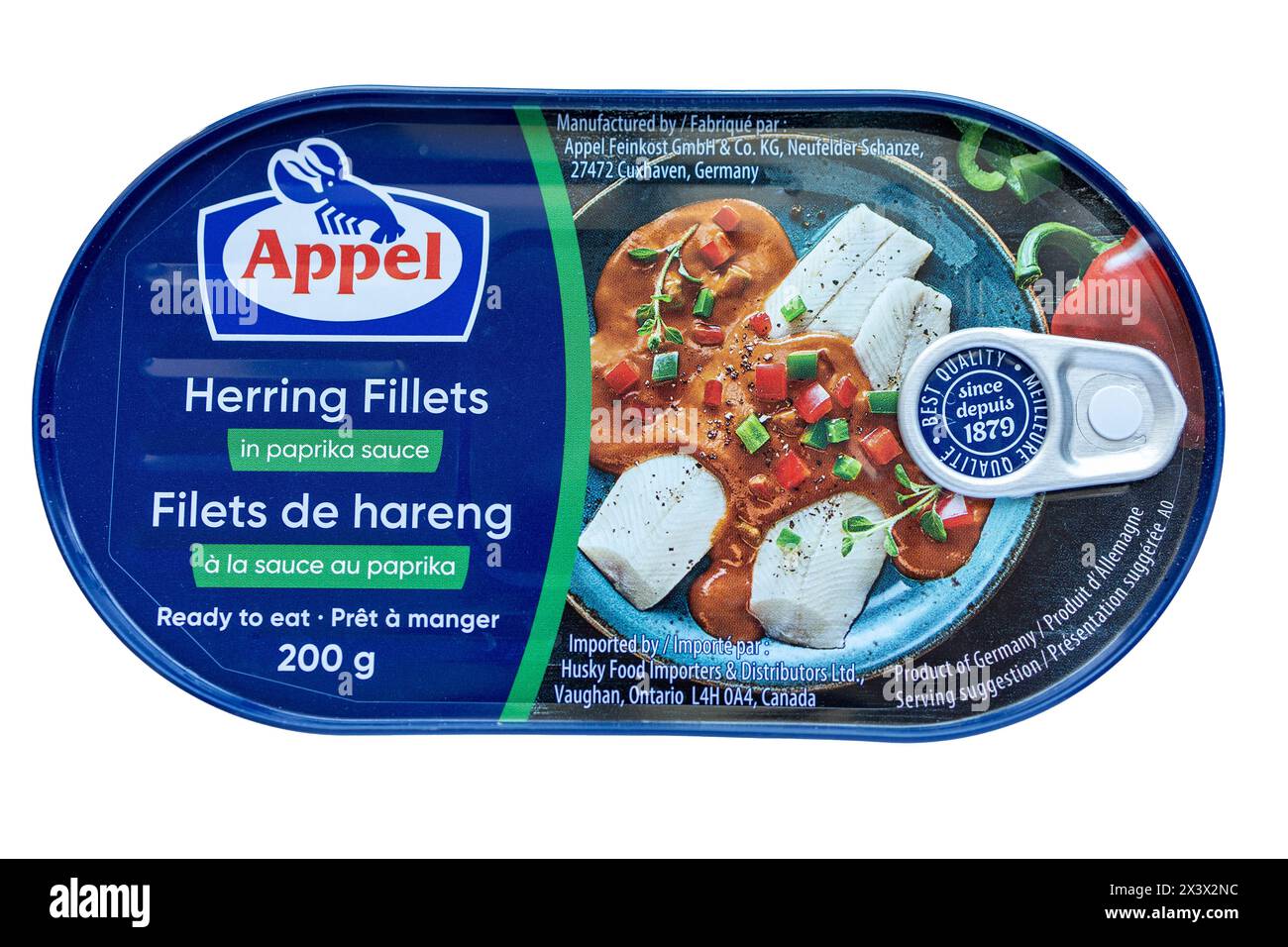200 Grams Tin Can Of Herring Fillets Fish In Paprika Sauce By Appel ...