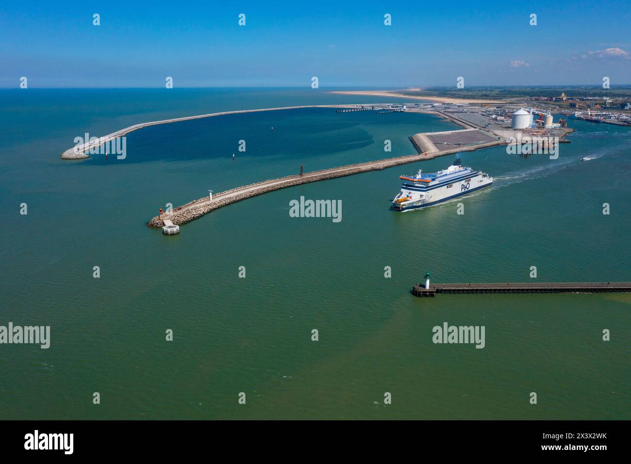 France, Hauts de France, Pas de Calais. Calais. Harbour. Strait of ...