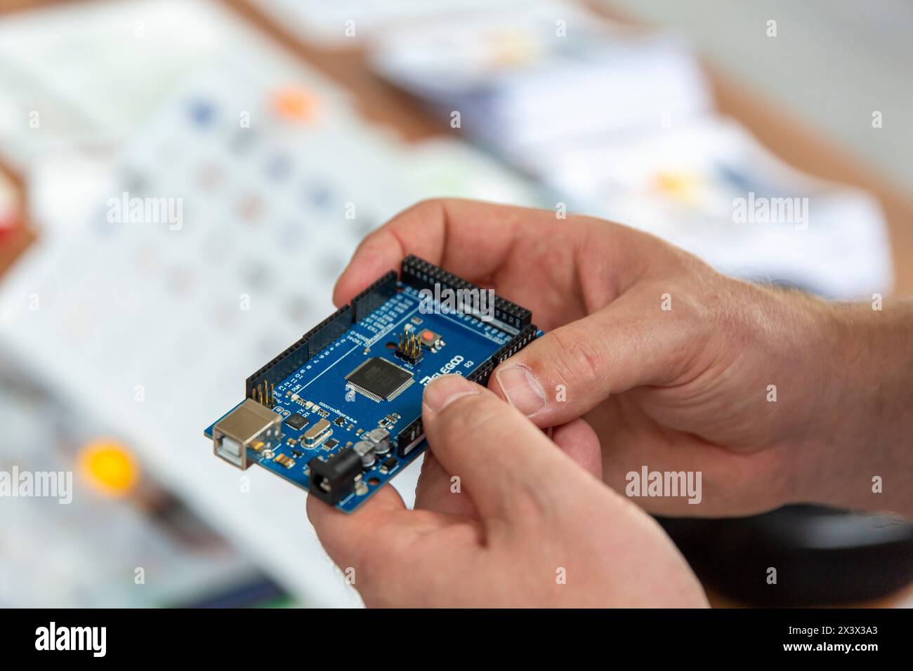 Electronic processor and microcontroller development kit, development board Stock Photo - Alamy