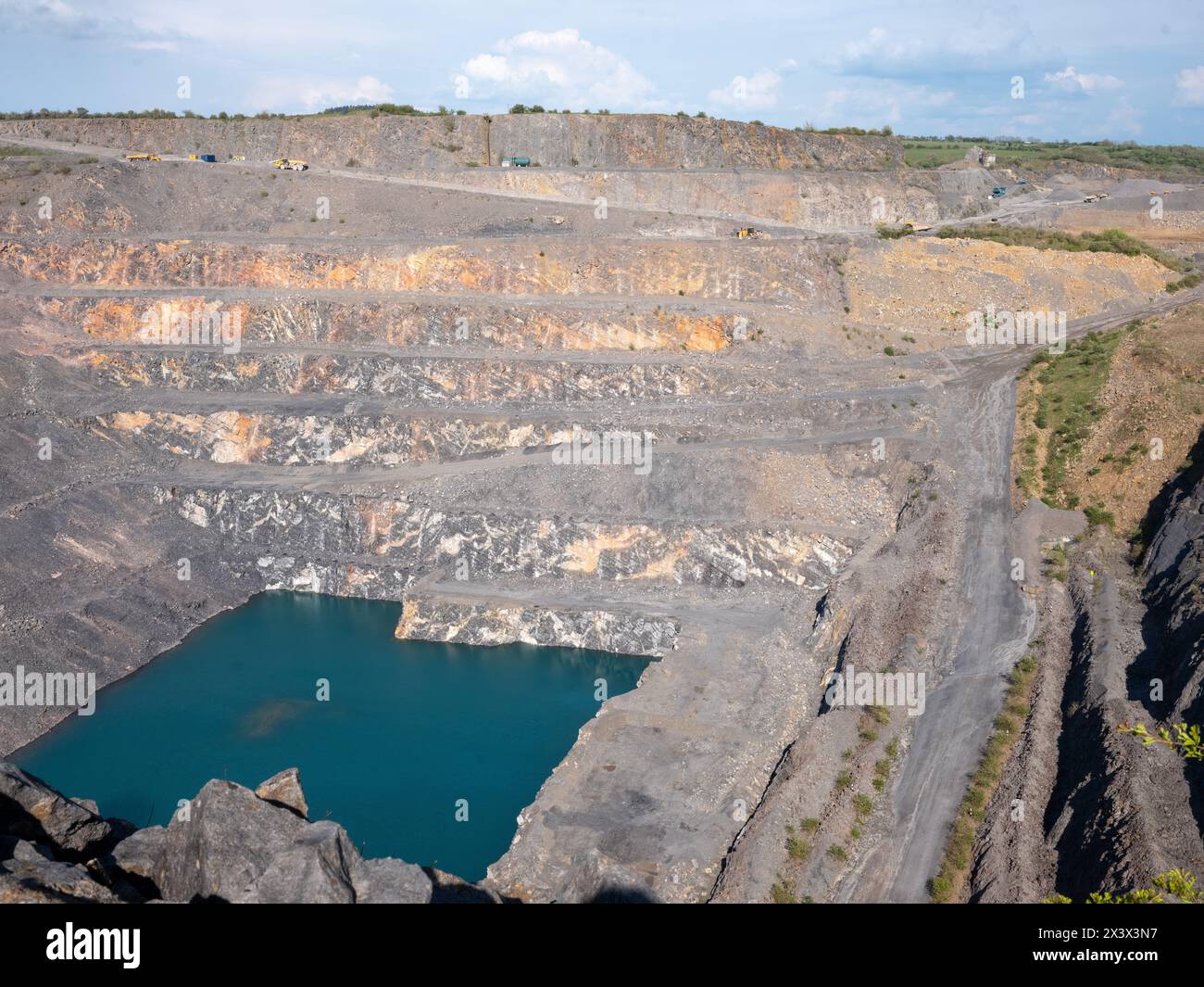 April 2024 - Signs and safety notices at the Callow Hill quarry above ...