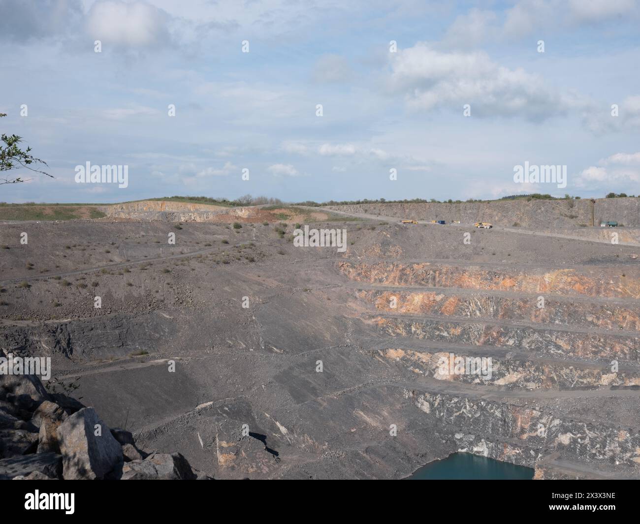 April 2024 - Signs and safety notices at the Callow Hill quarry above ...