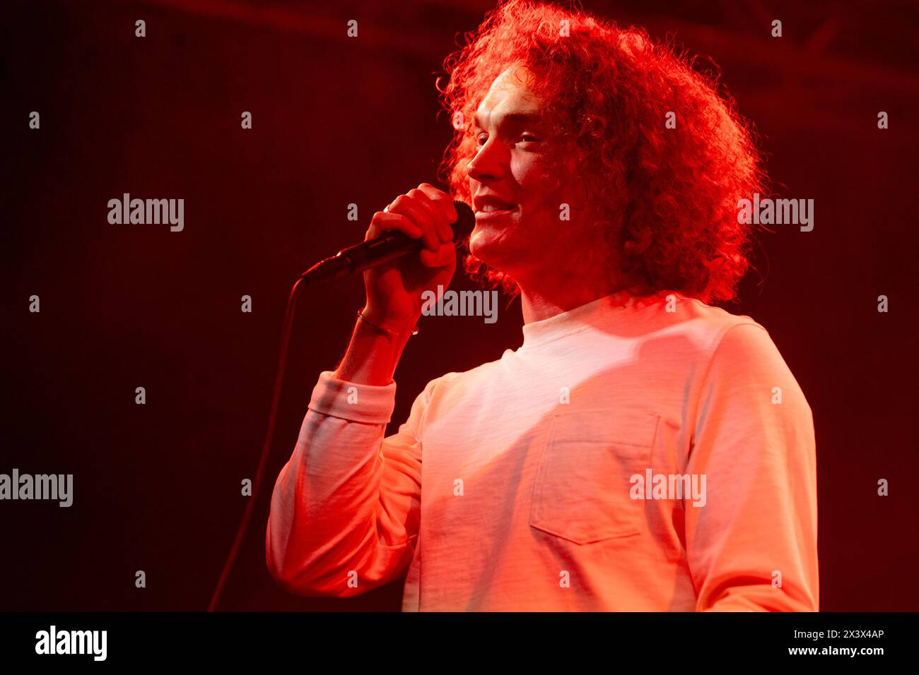 Milano, Italy. 28th Apr, 2024. Jack Sedman of British music duo Seafret ...