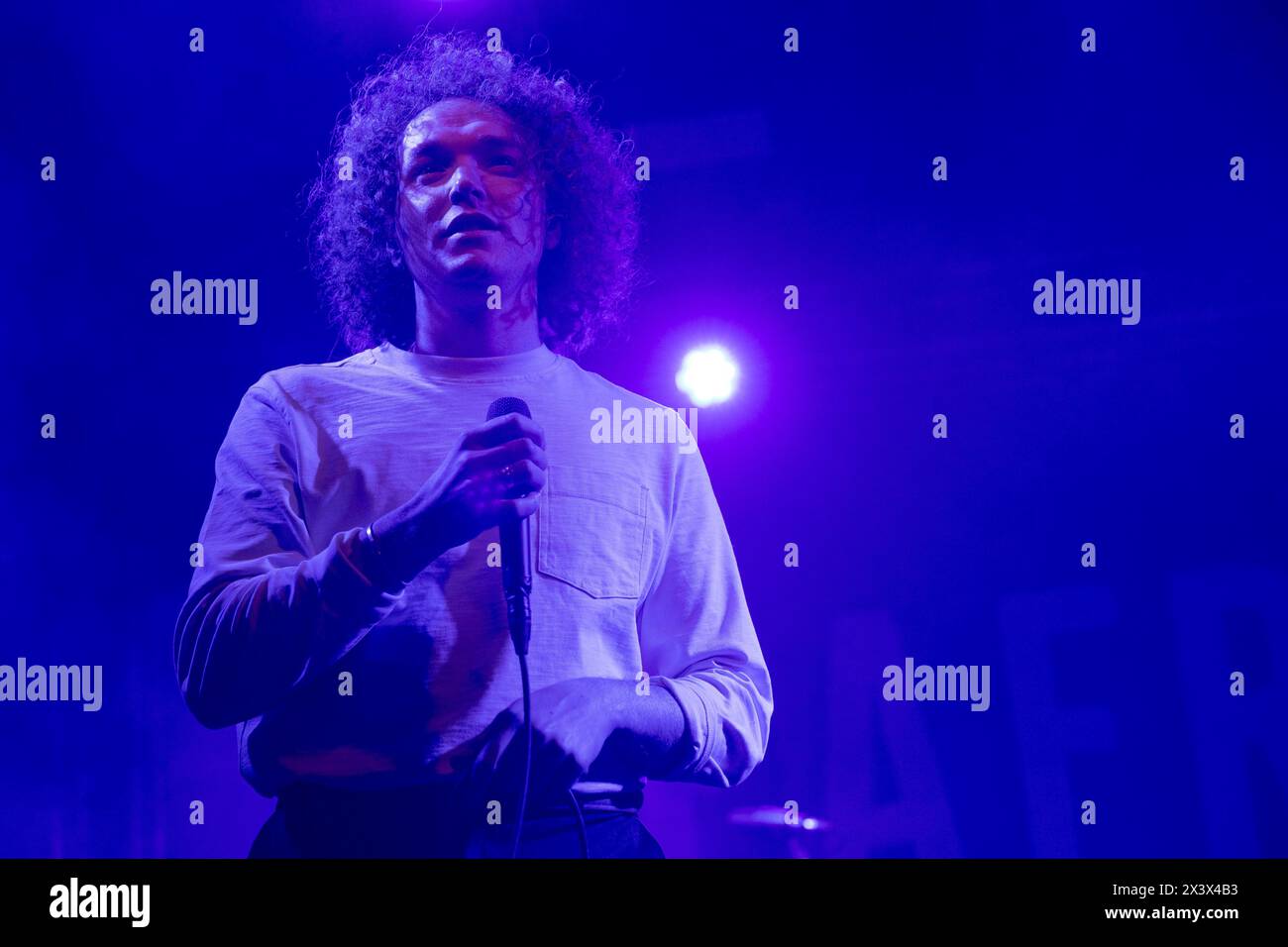 Milano, Italy. 28th Apr, 2024. Jack Sedman of British music duo Seafret ...