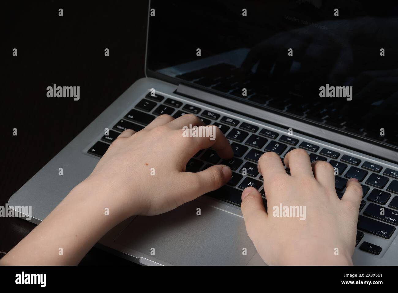 Close up teenage hands typing hi-res stock photography and images - Alamy