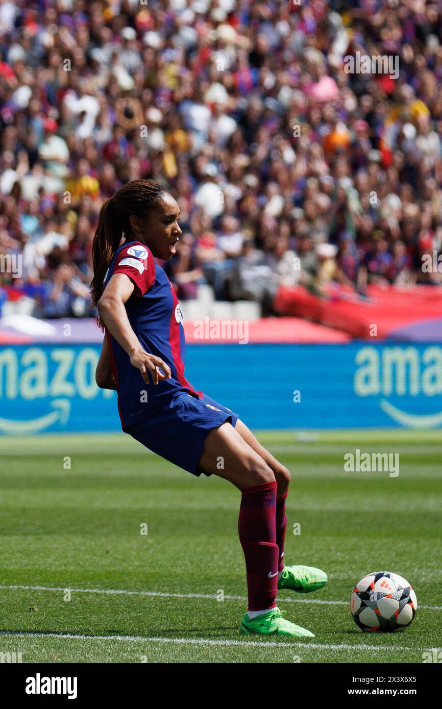 Barcelona, Spain. 20th Apr, 2024. Salma Paralluelo in action during the ...