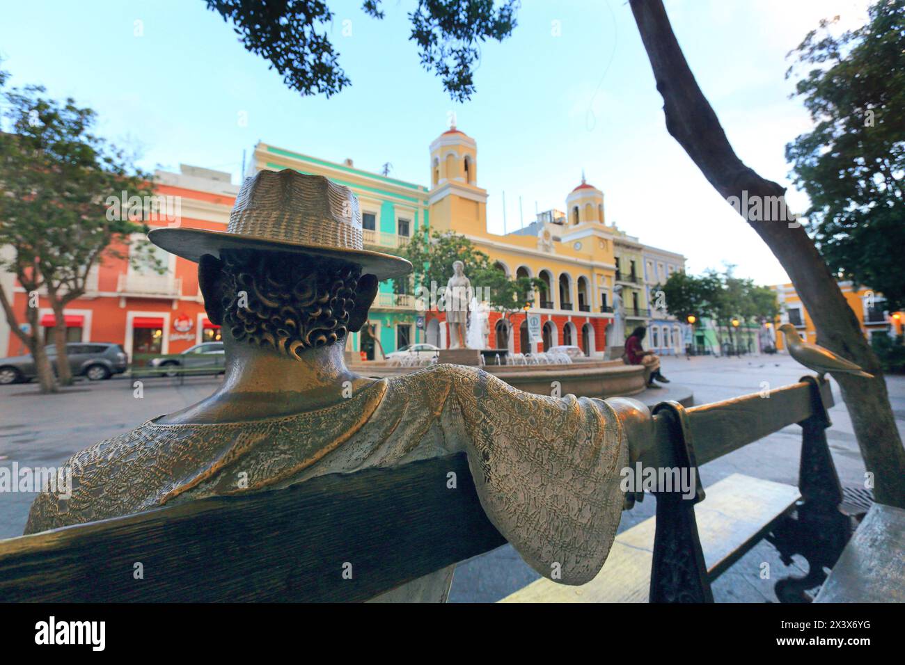Usa, Porto Rico, San Juan. Statue of Puerto Rican composer Catalino ...