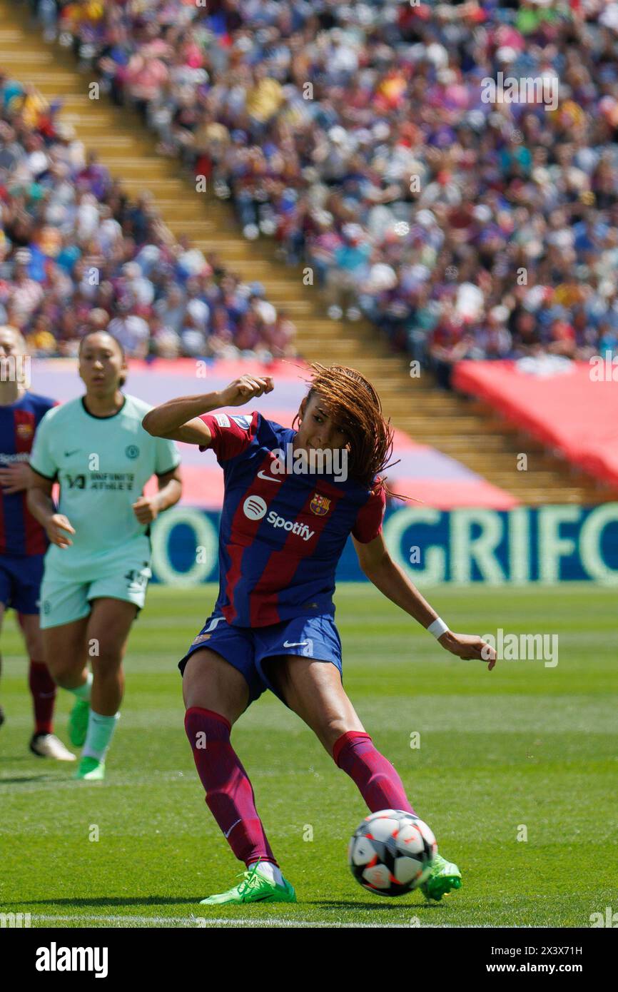 Barcelona, Spain. 20th Apr, 2024. Salma Paralluelo in action during the ...