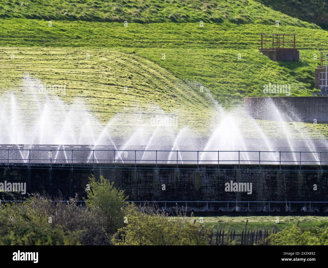 A waste water, sewage treatment plant on the outskirts of Carnforth ...