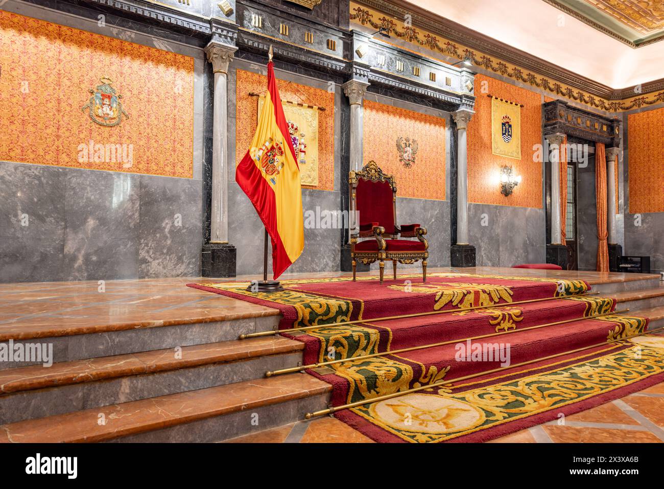 Seville, Spain - April 26, 2024: Throne of His Majesty the King of ...