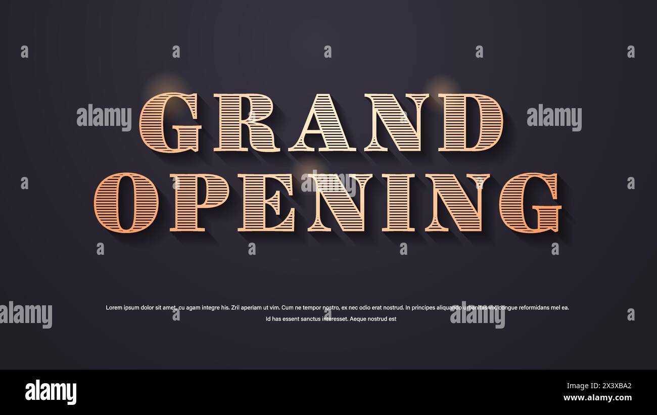 grand opening elegant lettering poster or banner decoration for open ...