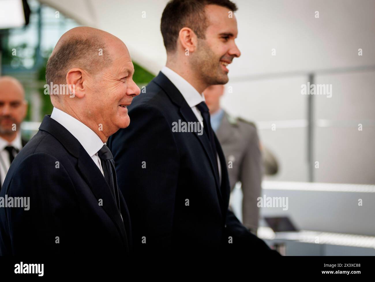 Berlin, Deutschland. 29th Apr, 2024. (LR) Olaf Scholz, Federal ...