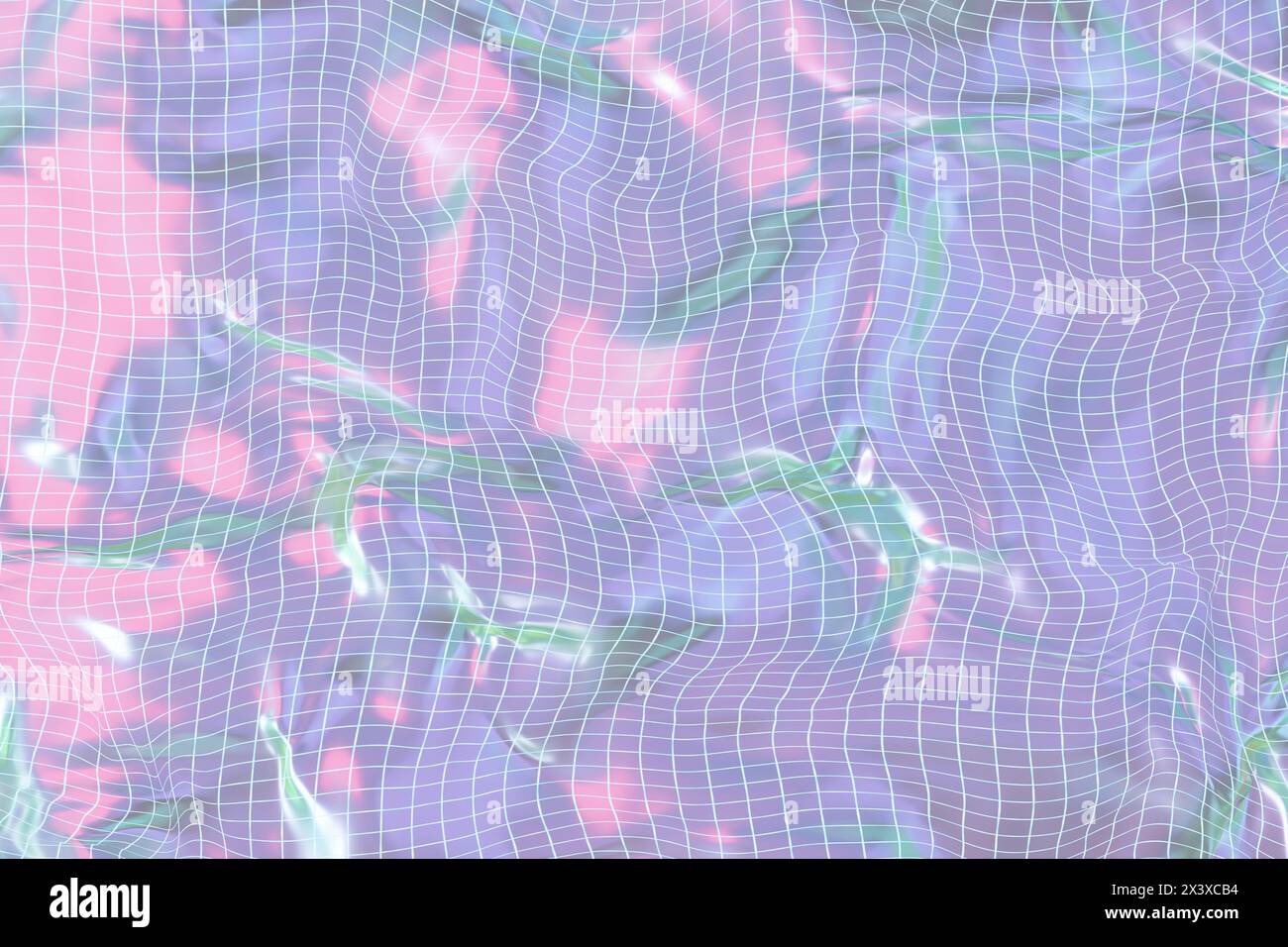 Vibrant Y2K style abstract background with a digital wireframe ...