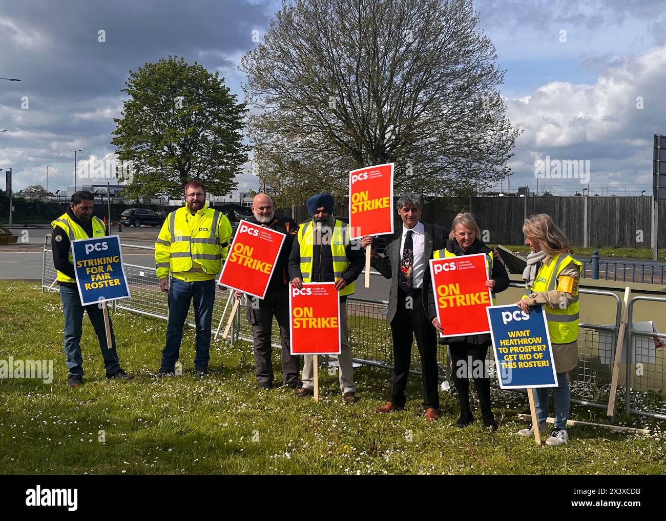 Members of the Public and Commercial Services Union on the picket line ...