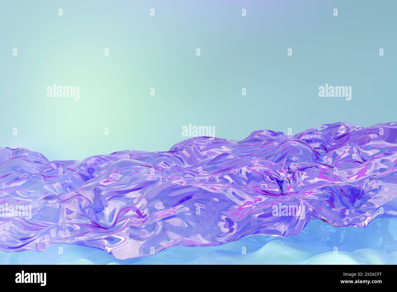 Fluid holographic waves with a serene sky-blue gradient, ideal for ...