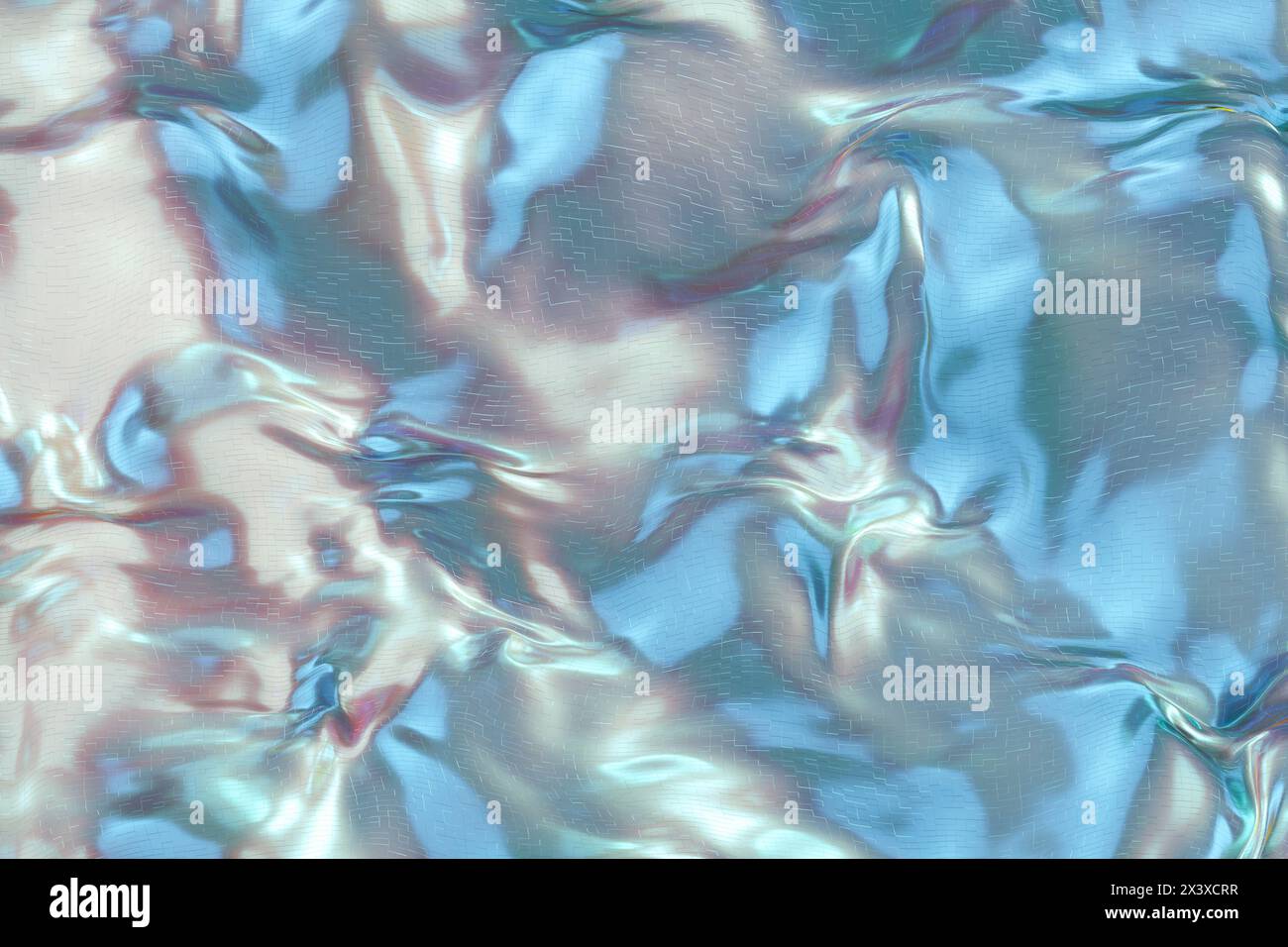Metallic sheen and soft blue hues meld in this Y2K style abstract ...