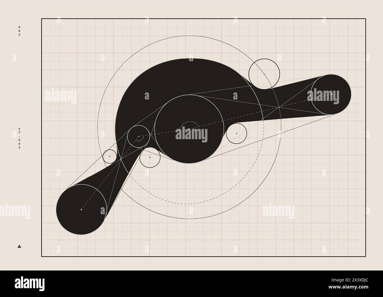 Vector illustration. Abstract composition of black circles and curves ... Vector illustration. Abstract composition of black circles and curves ...