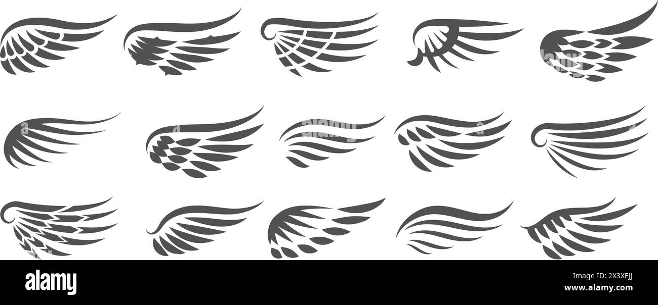 Eagle wings drawing Cut Out Stock Images & Pictures - Alamy