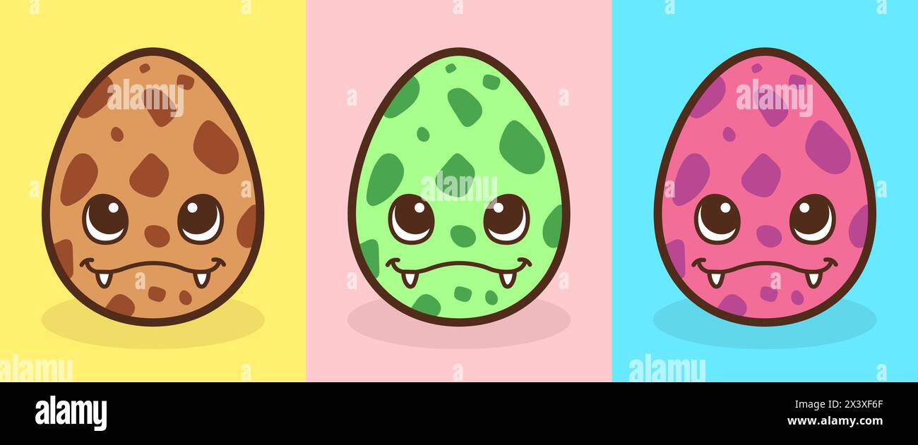Cute cartoon dinosaur egg. Childrens vector illustration Stock Vector ...