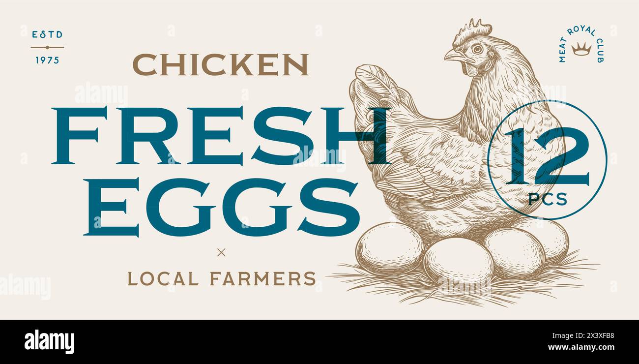 Farm fresh chicken packaging Stock Vector Images - Alamy