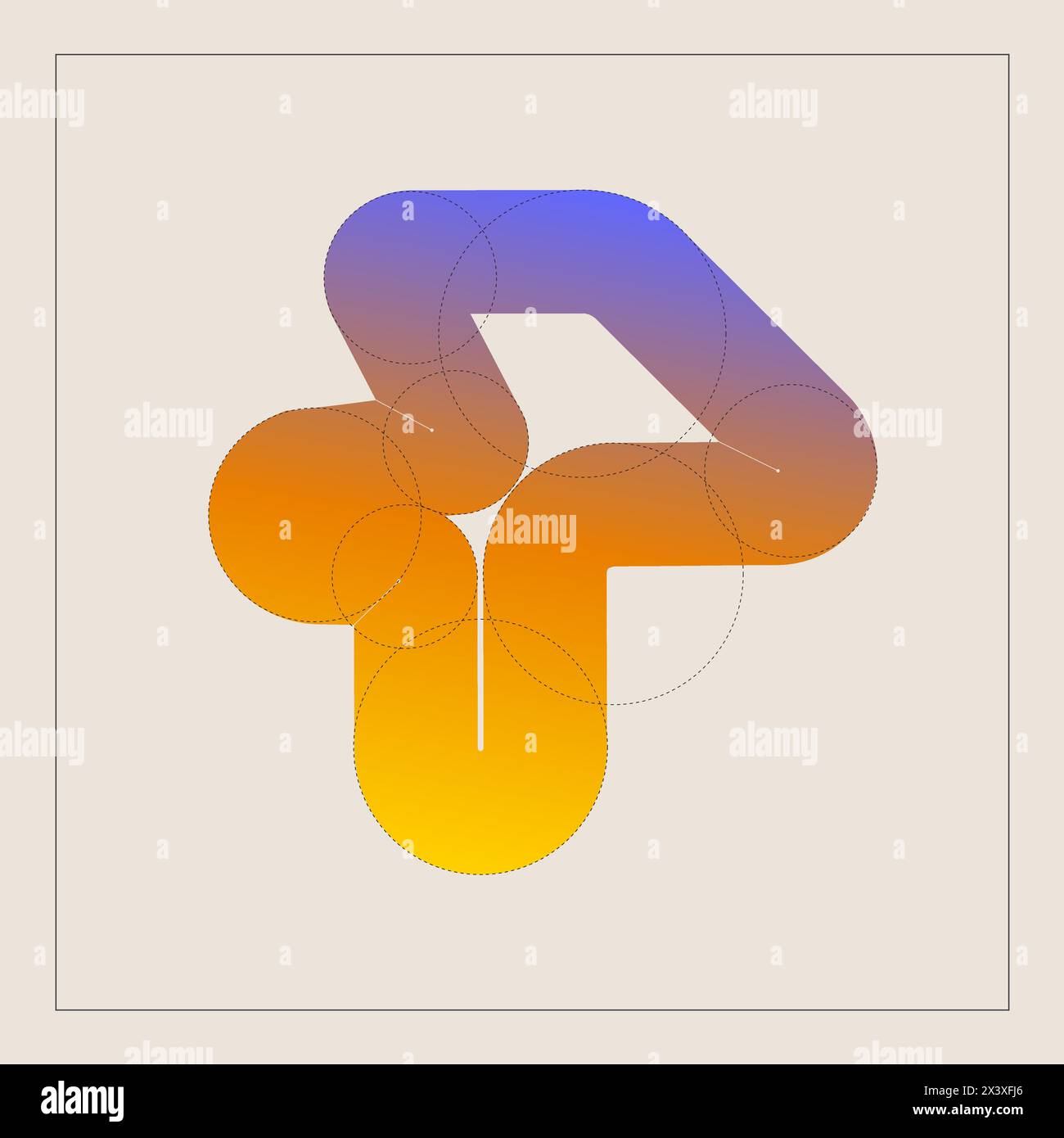 Vector illustration. Gradient abstract geometry figure against light ...