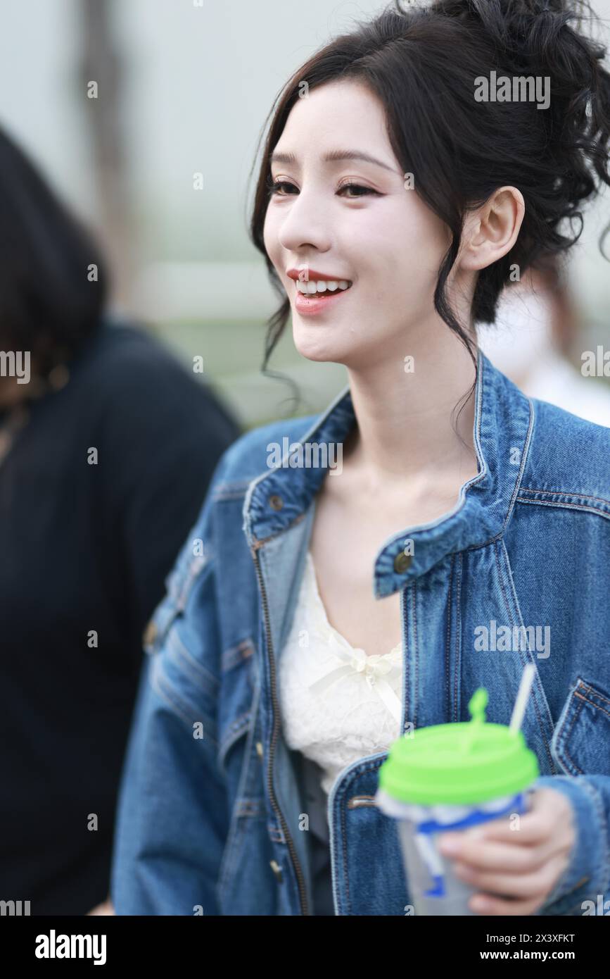 Chinese actress Zhang Yuxi appears in Changsha City, south China's ...