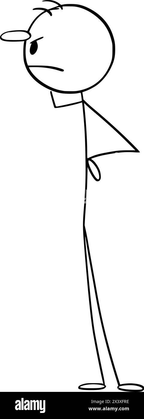Person Looking or Searching for Something, Vector Cartoon Stick Figure ...