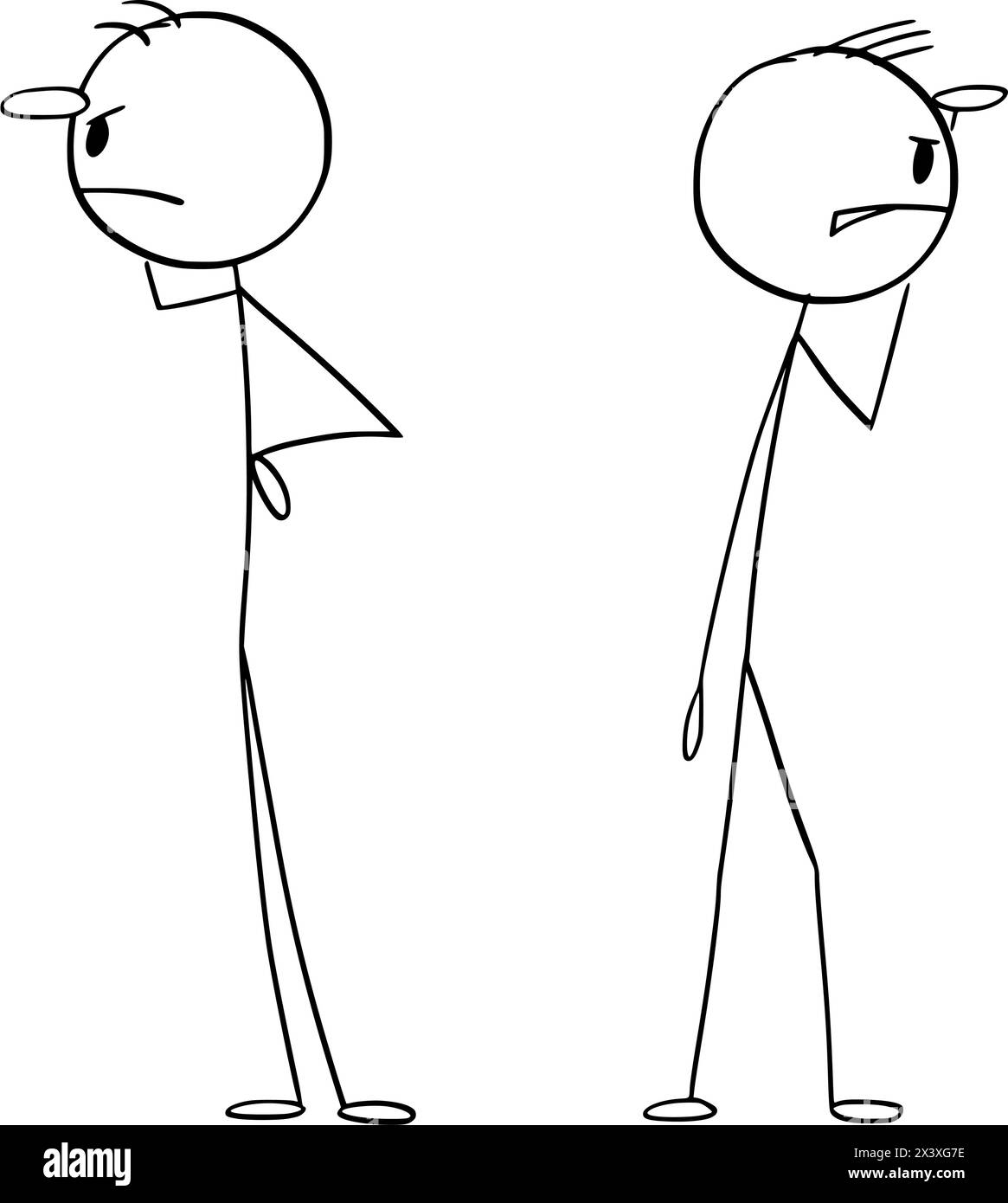 People Looking or Searching for Something, Vector Cartoon Stick Figure ...