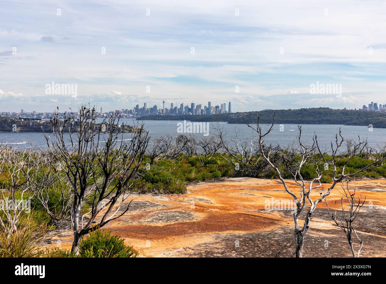 North Head Manly, scenic view across Sydney heads, Sydney harbour and ...