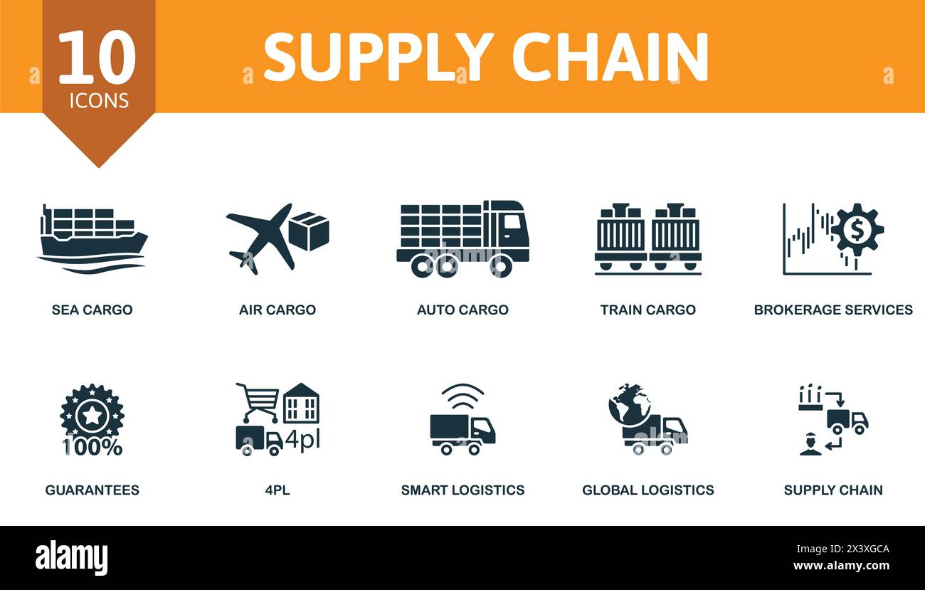Supply chain set. Creative icons Stock Vector Image & Art - Alamy