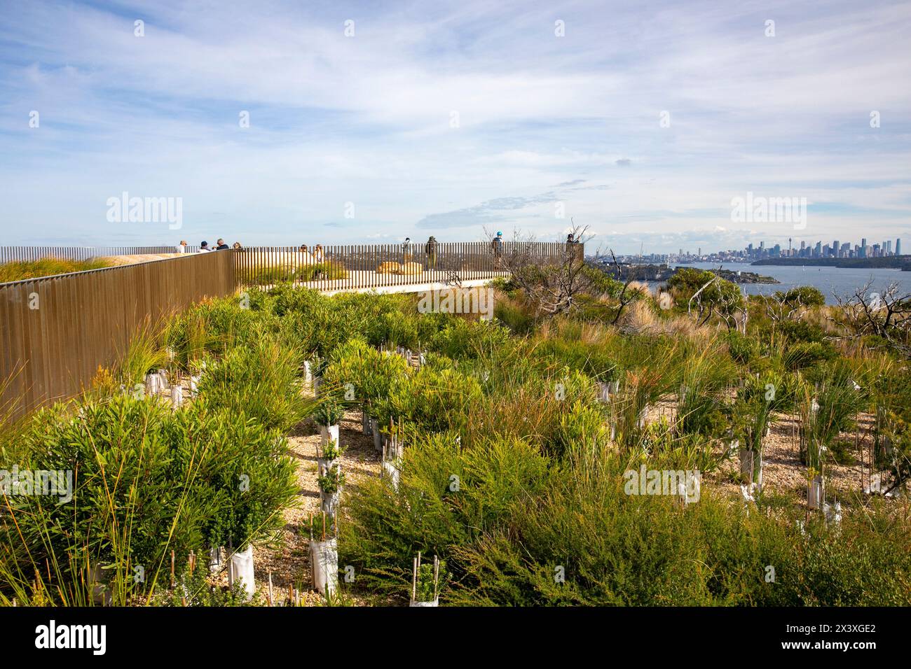 North Head Manly, people enjoy the view of Sydney harbour and Sydney ...