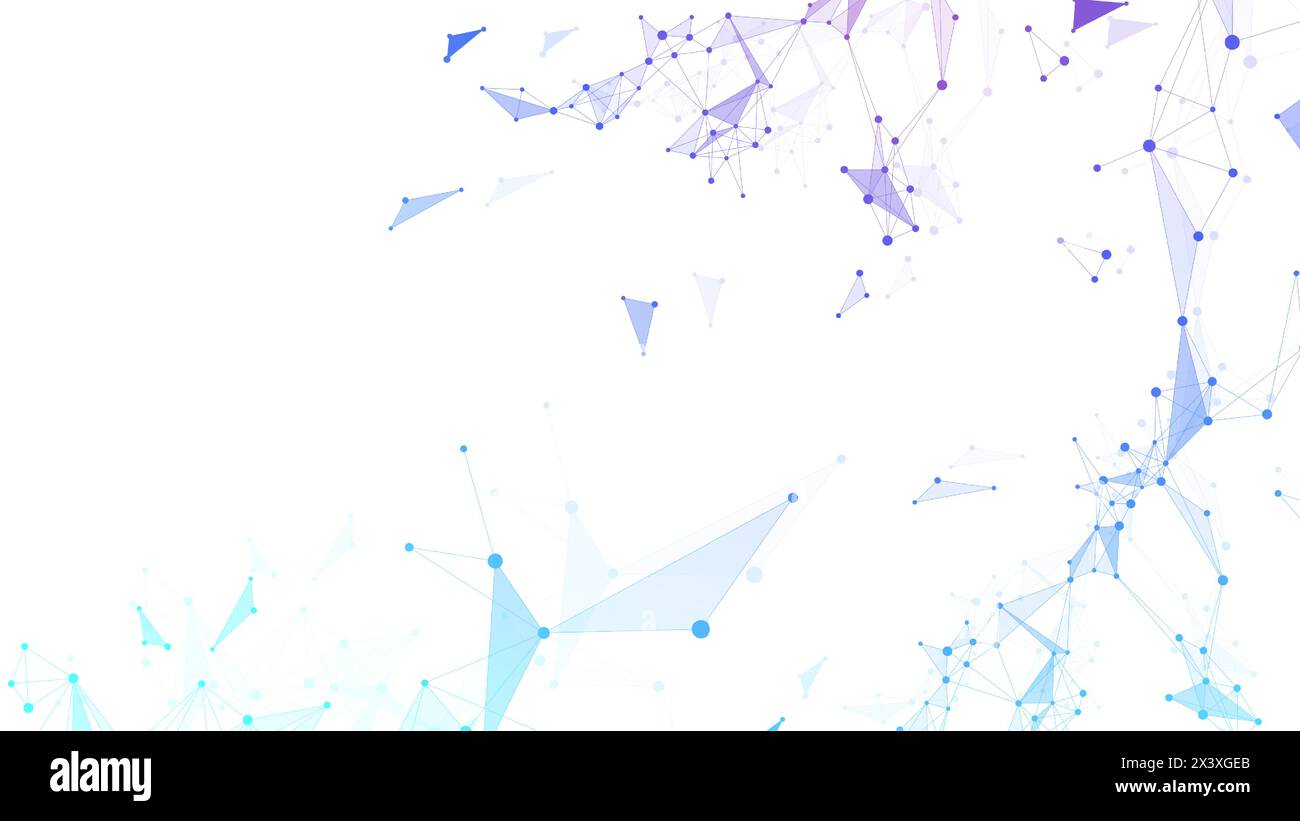 Abstract tech network connection dots. Digital technology and big data analysis background ...