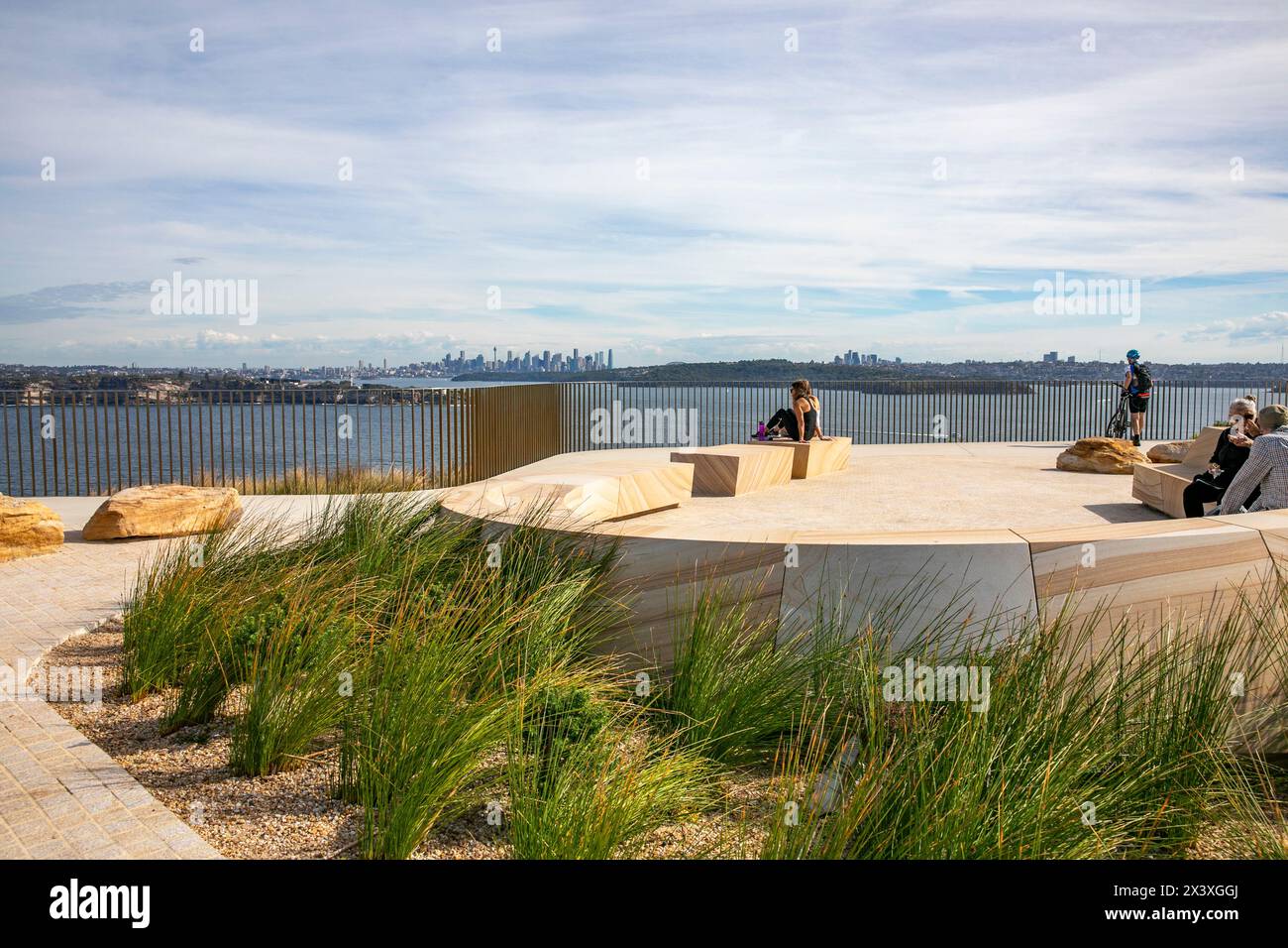 North Head Manly, people enjoy the view of Sydney harbour and Sydney ...