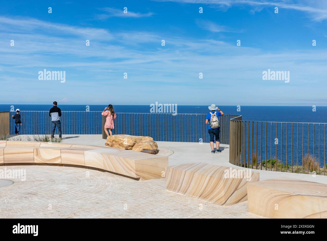 North Head Manly in Sydney Harbour national park, visitors admire the ...