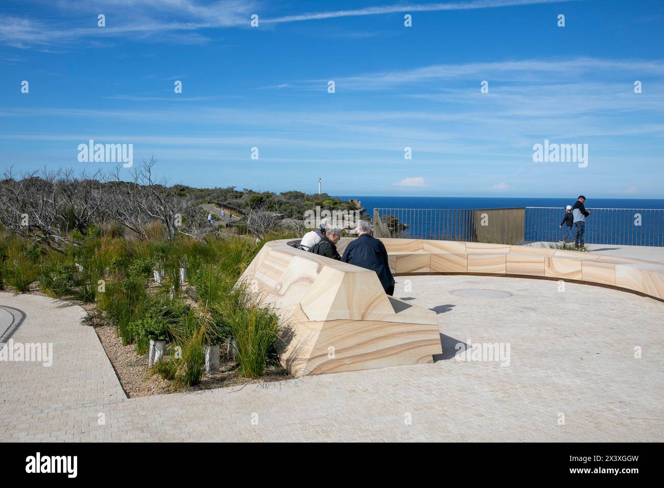 North head Manly, visitors at Burragula lookout on the Fairfax Track ...
